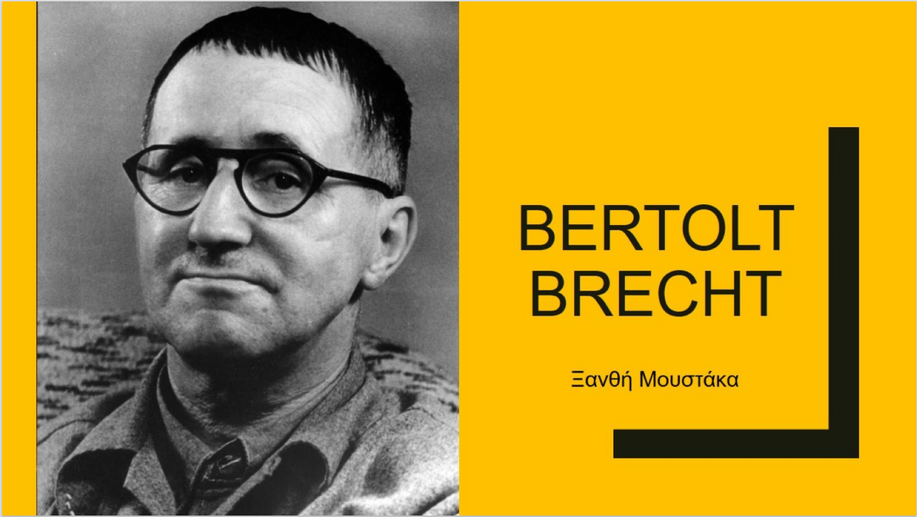 Bertolt Brecht - Ιδιωτικά σχολεία στην Αθήνα - Νέα Παιδεία